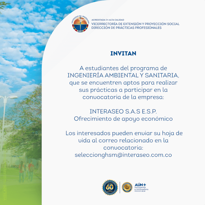 CONVOCATORIA INTERASEO S.A.S. E.S.P. - AMBIENTAL Universidad del Magdalena